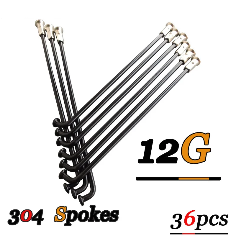 36 Pcs Bicycle Spokes & Nut 12G(2.55mm)108/112/127/136/176/200/202/211 ...