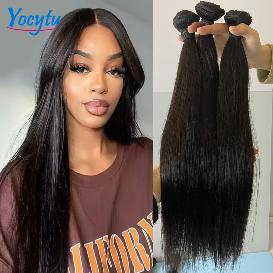 24 28 Inch Straight Human Hair Bundles YOCYTU 100% Straight Hair ...