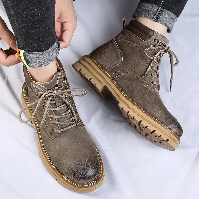 High-Top-Boots-Men-British-Style-Retro-Leather-Ankle-Boots-Men-Chelsea ...