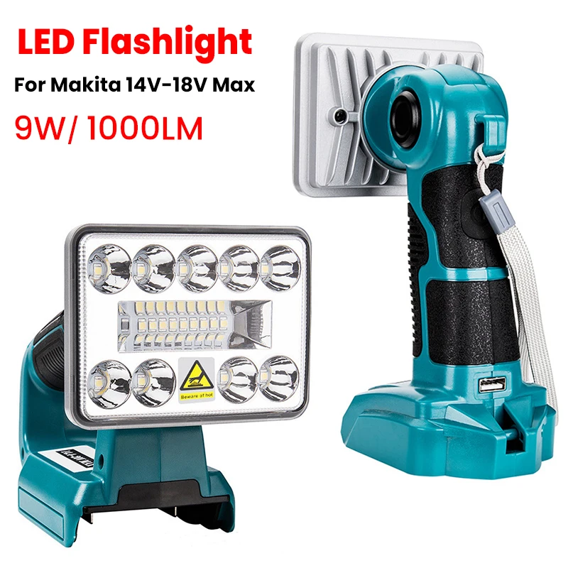 9W-1000LM-3-Inches-LED-Flashlight-Outdoor-Camping-Spotlight-for-Makita ...