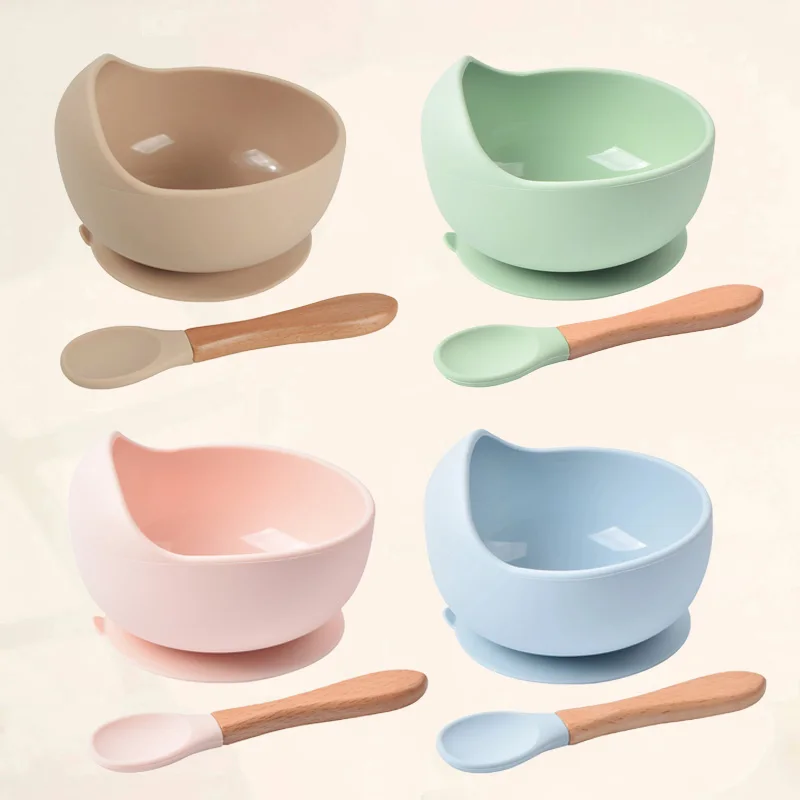 Baby-Food-Grade-Silicone-Alimenta-o-Bowl-Set-Cor-s-lida-Crian-as-prova ...