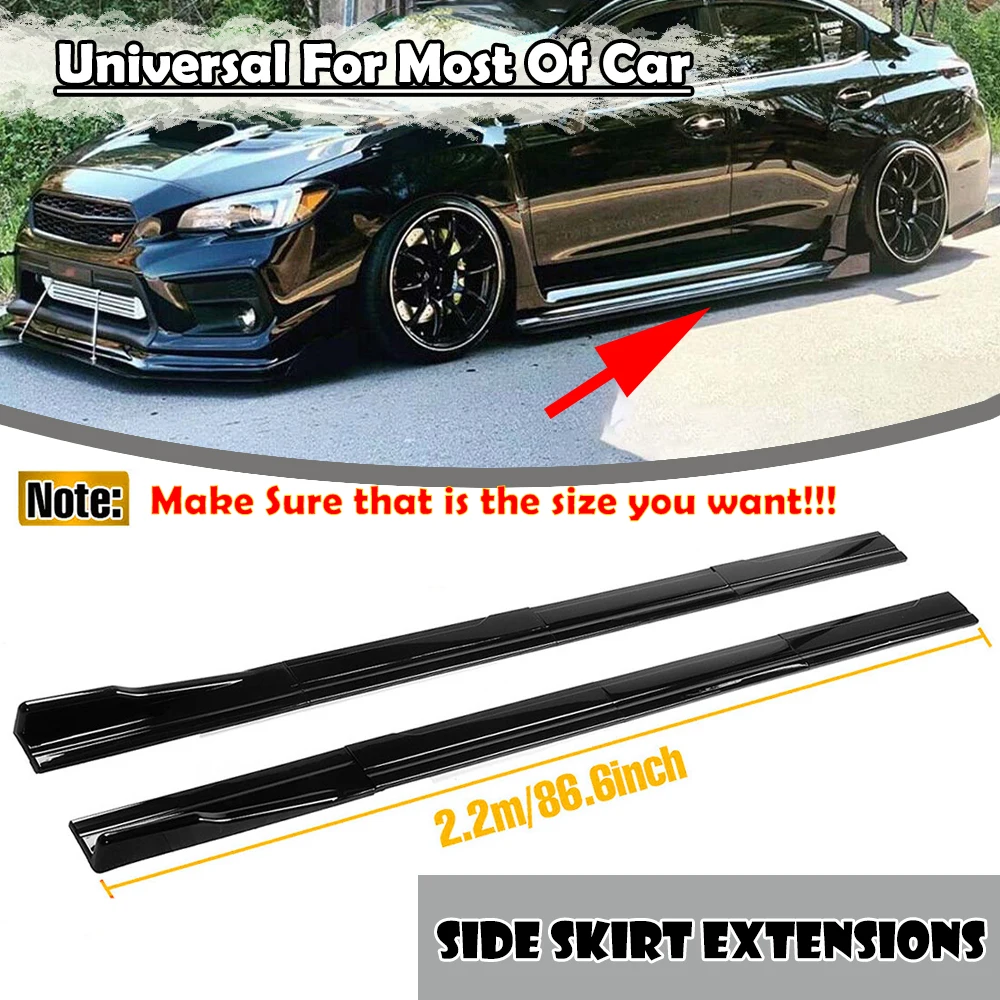 8x-2-2m-2m-Side-Skirts-Extension-Rocker-Splitters-Diffuser-Winglet-Wing ...