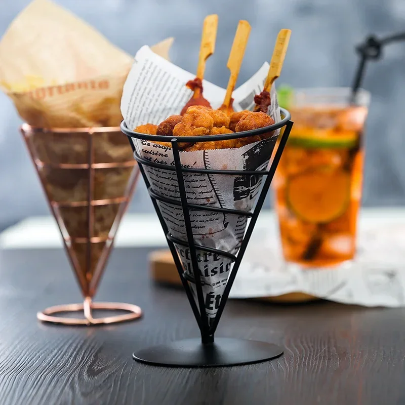 Stainless Steel French Fries Stand Snacks Display Rack Pizza Cone ...