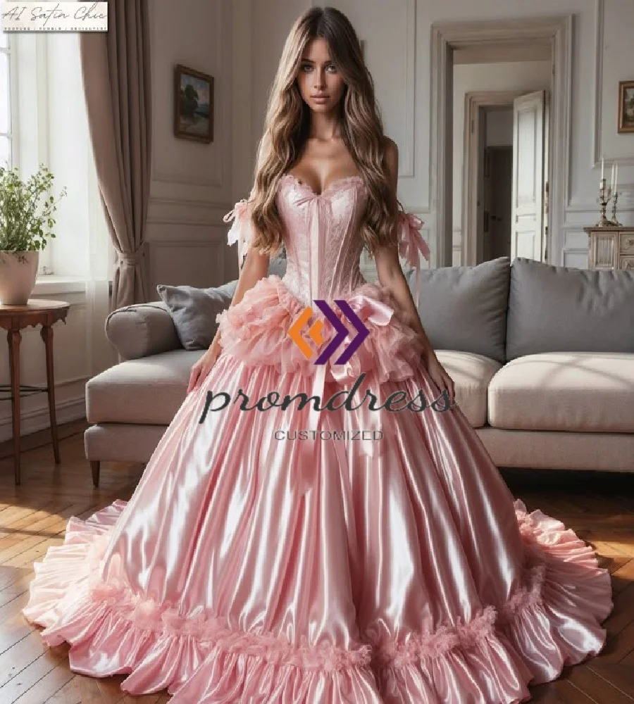Elvish Pink Victorian Evening Dress Marie Antoinette Costume ...