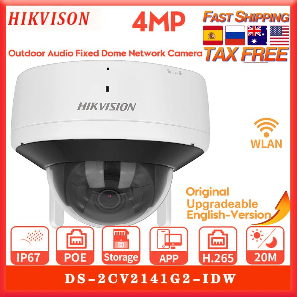 Original-Hikvision-4MP-Outdoor-Audio-Fixed-Dome-IP-Camera-Wifi-Wireless ...