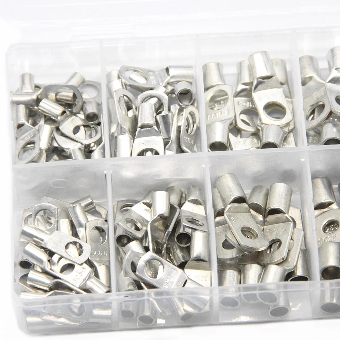 240-60PCS-Car-Auto-Copper-Ring-Terminals-Connectors-Cable-Lugs-Assorted ...