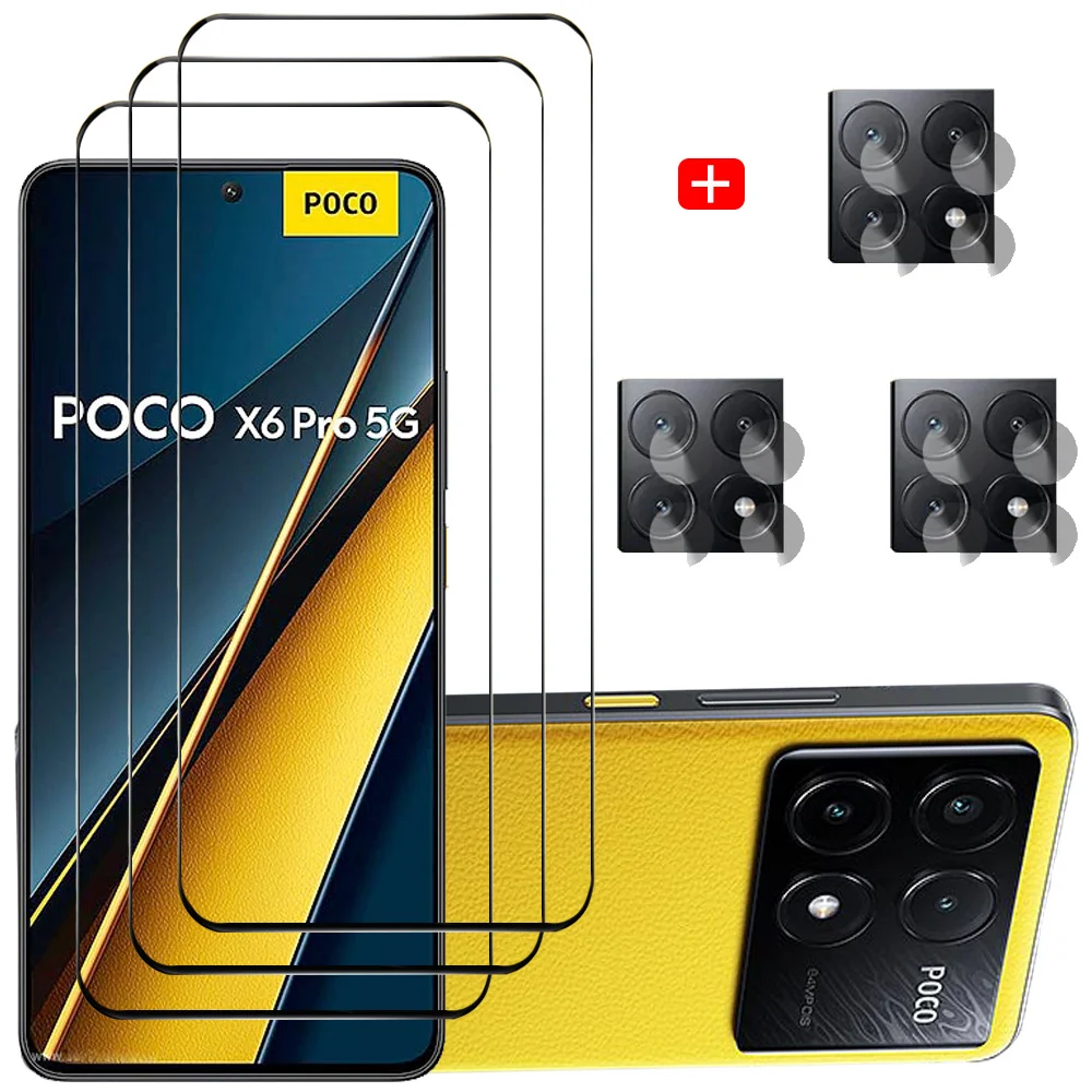 Pelicula For Poco F7 X7 X6 F6 Pro 5G Tempered Glass Poco X6 X5 X4 X3 ...