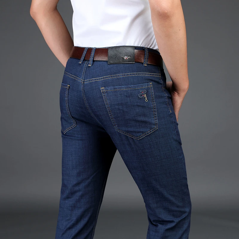 Cheap-Jeans-Men-Pure-Color-Straight-Leg-Slim-Fit-Denim-Pants-Light ...
