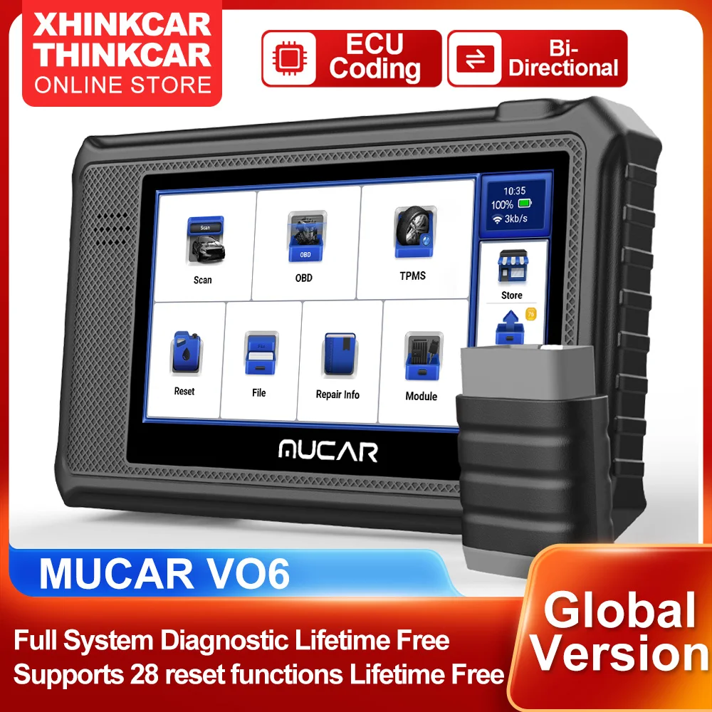 MUCAR Vo6 Professional Auto OBD2 Scanner Full System 28 Resets ECU ...