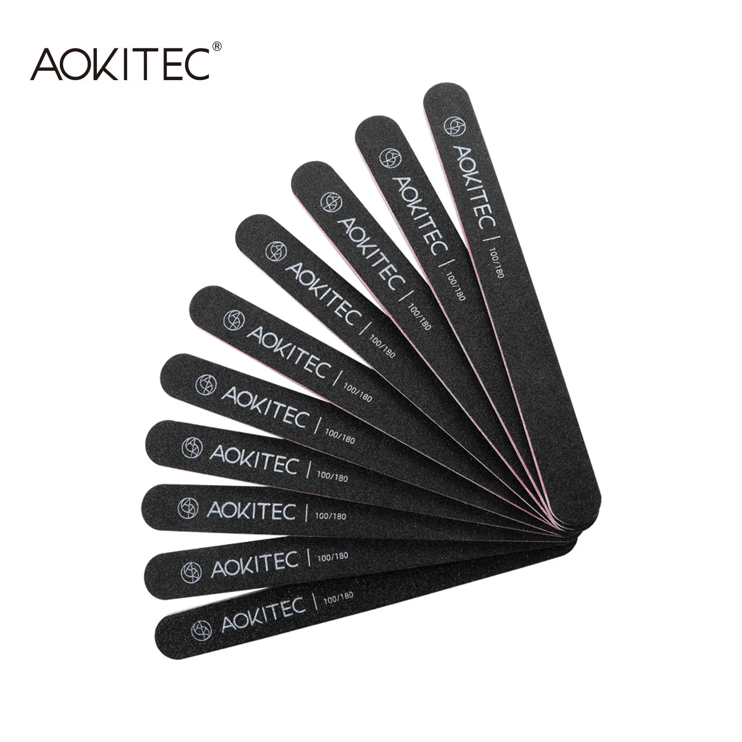 Aokitec-1-5-10pcs-Nail-File-Sandpaper-Brown-Pink-Double-Sided-100-180 ...
