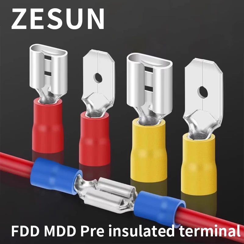 50/100PCS FDD/MDD pre insulated terminal block 1.25/2/5.5 male and ...