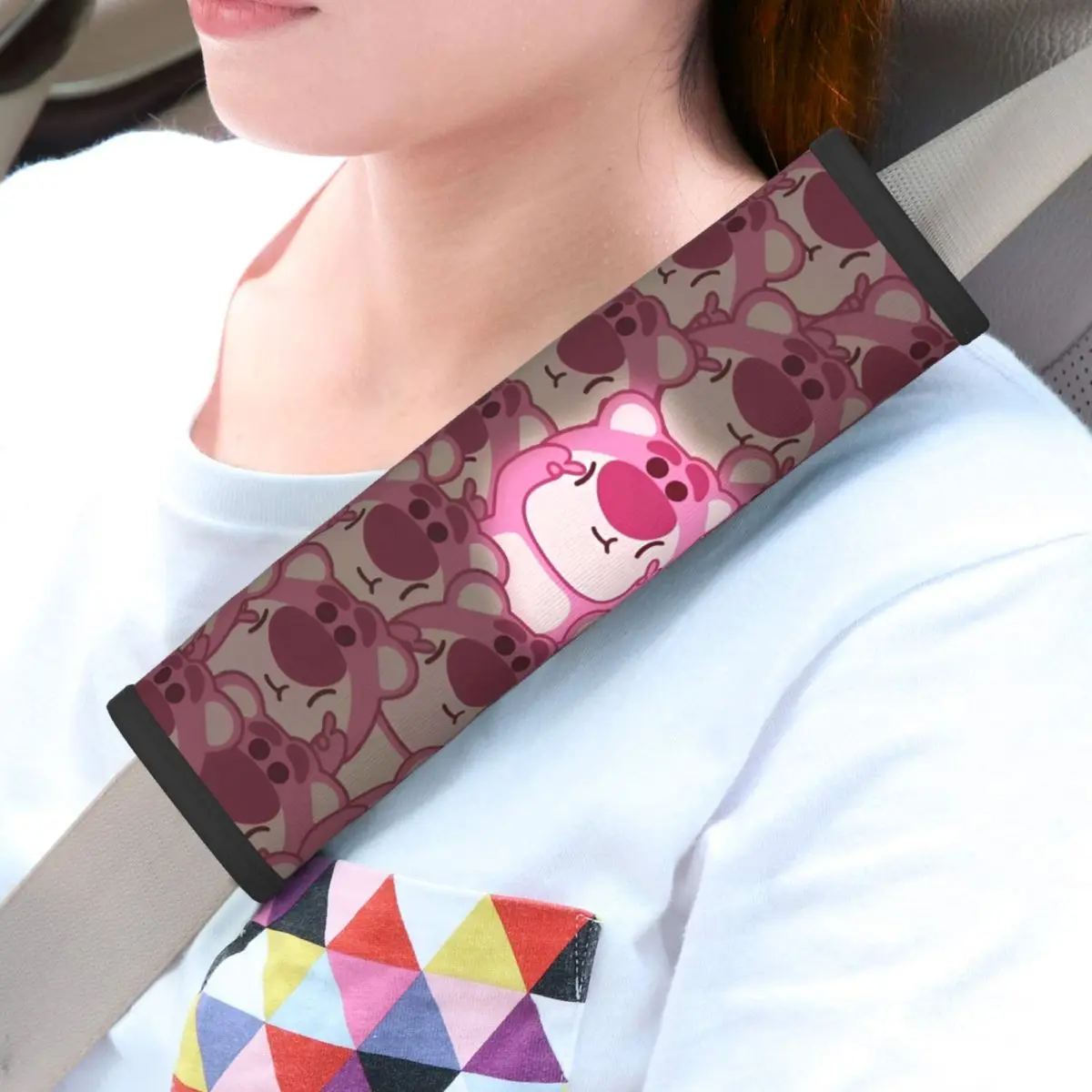 Lotso Pink Bear Universal Fit Seatbelt Cover for Car Airplane Seat Belt ...