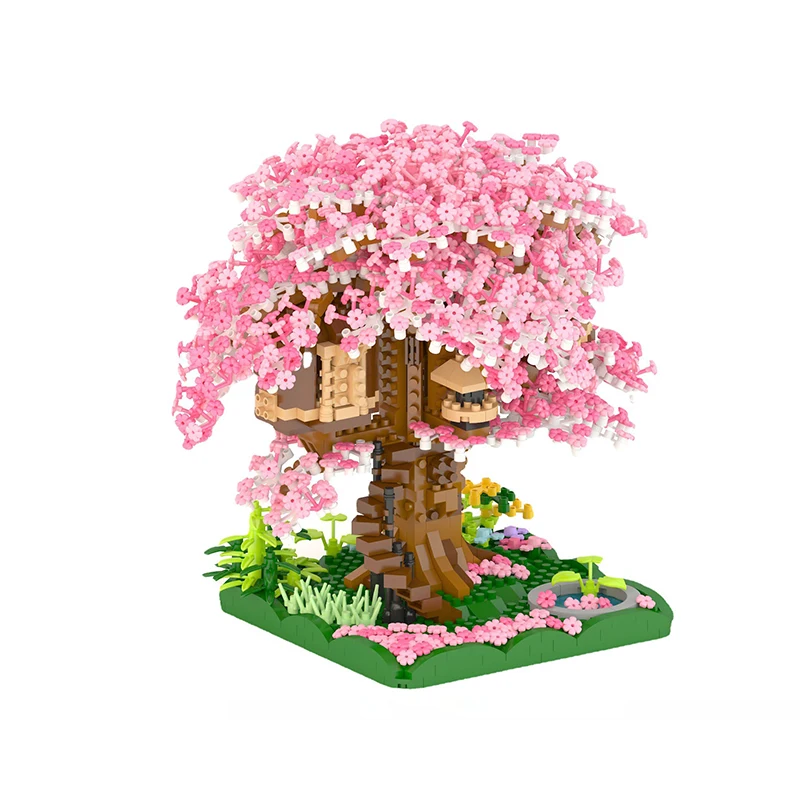 Mini-Sakura-Tree-House-Build-Block-City-Street-View-Cherry-Blossom ...