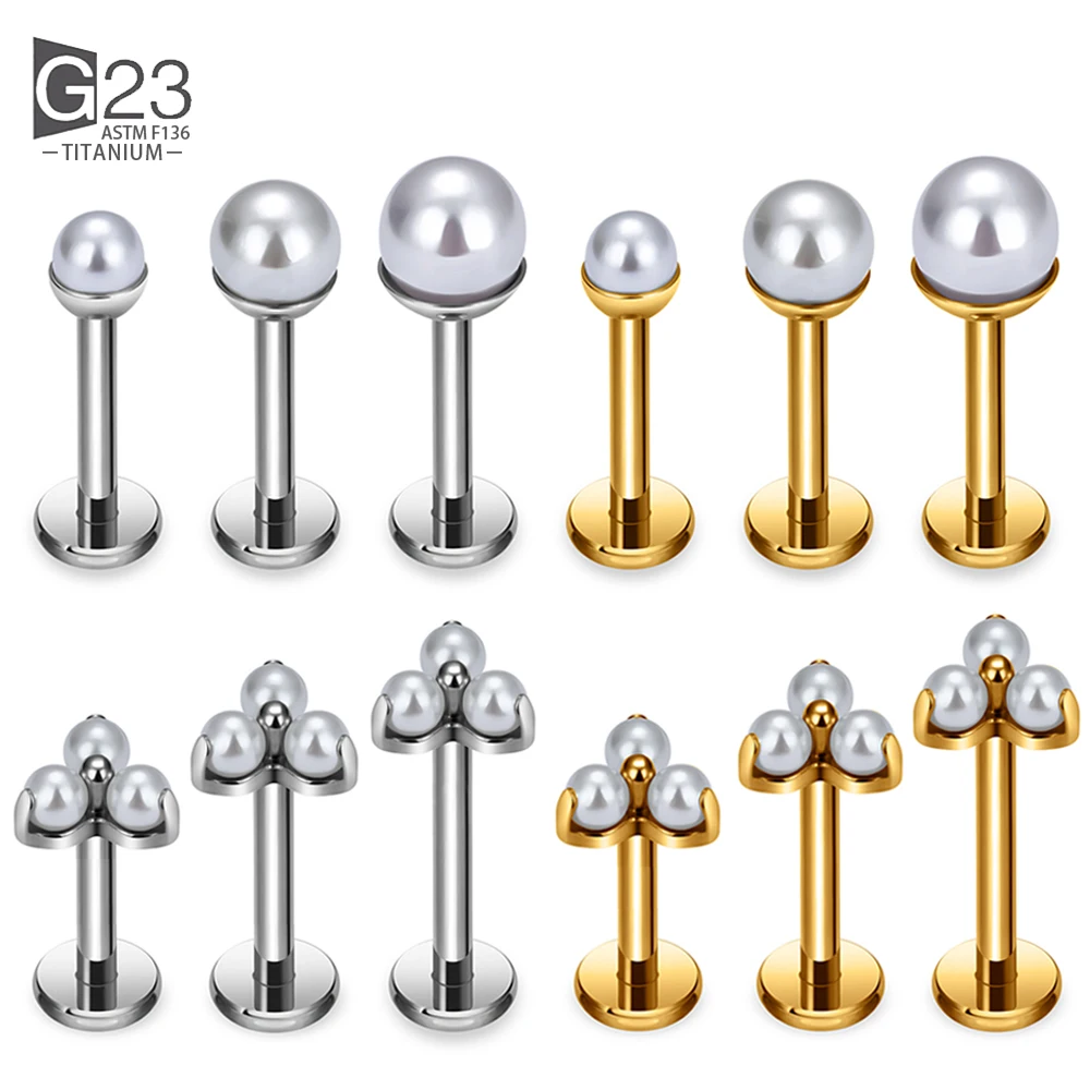 ASTM-F136-Titanium-16G-Bowl-shaped-Pearl-Earring-Helix-Tragus-Cartilage ...