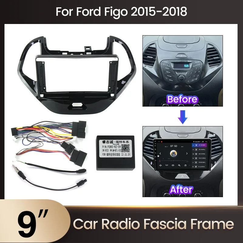 9-Inch-Car-Radio-Multimedia-Frame-for-FORD-Figo-2015-2016-2017-2018 ...