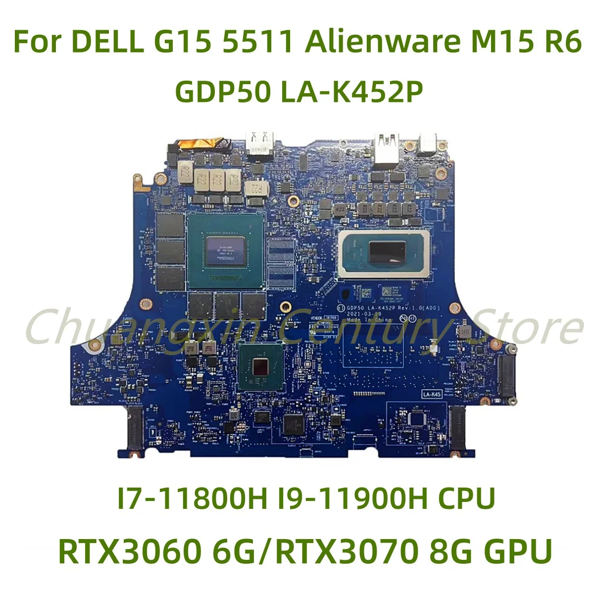 For-DELL-G15-5511-Alienware-M15-R6-laptop-motherboard-GDP50-LA-K452P ...