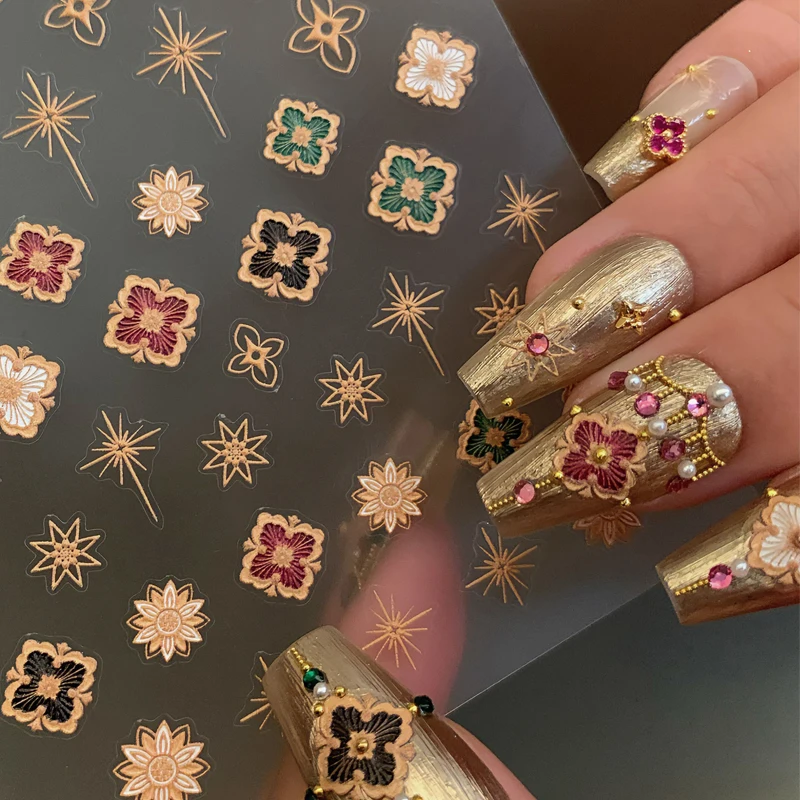 1-Pack-Luxury-Nail-Art-Stickers-Gold-Silver-5D-Nail-Art-Decorative ...