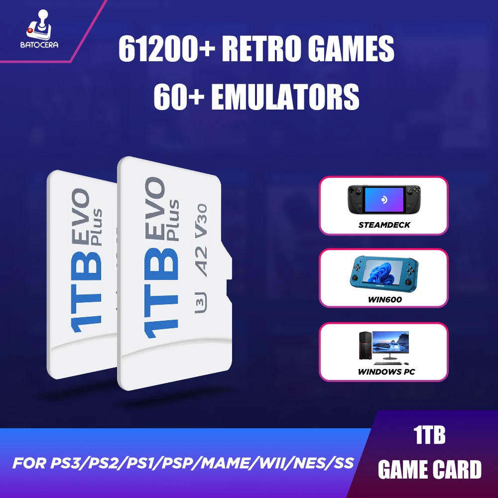 Batocera 1TB Game Card with 61200+Retro Games for PS3/PS2/PS1/PSP/MAME ...