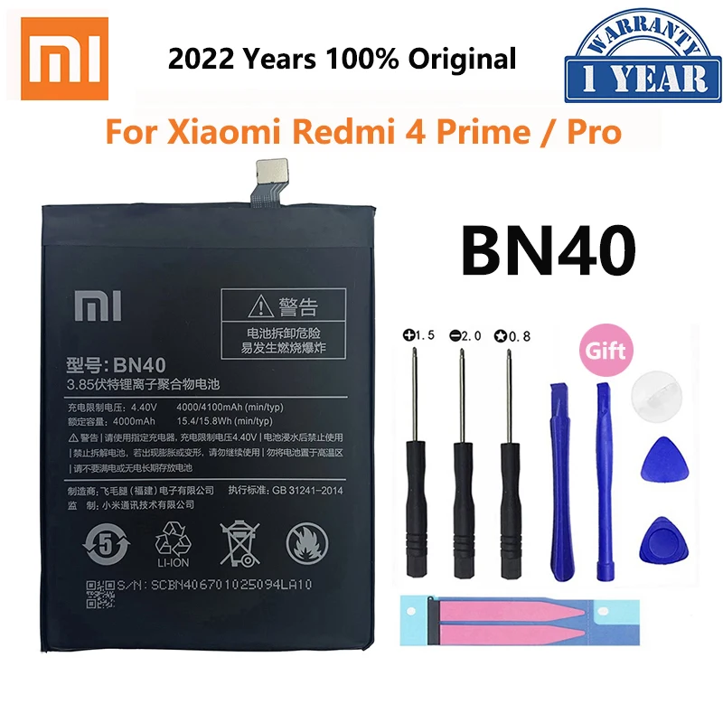 Xiao Mi Original Phone Battery BN40 For Xiaomi Redmi 4 Pro Prime 3G RAM 32G ROM High Quality ...