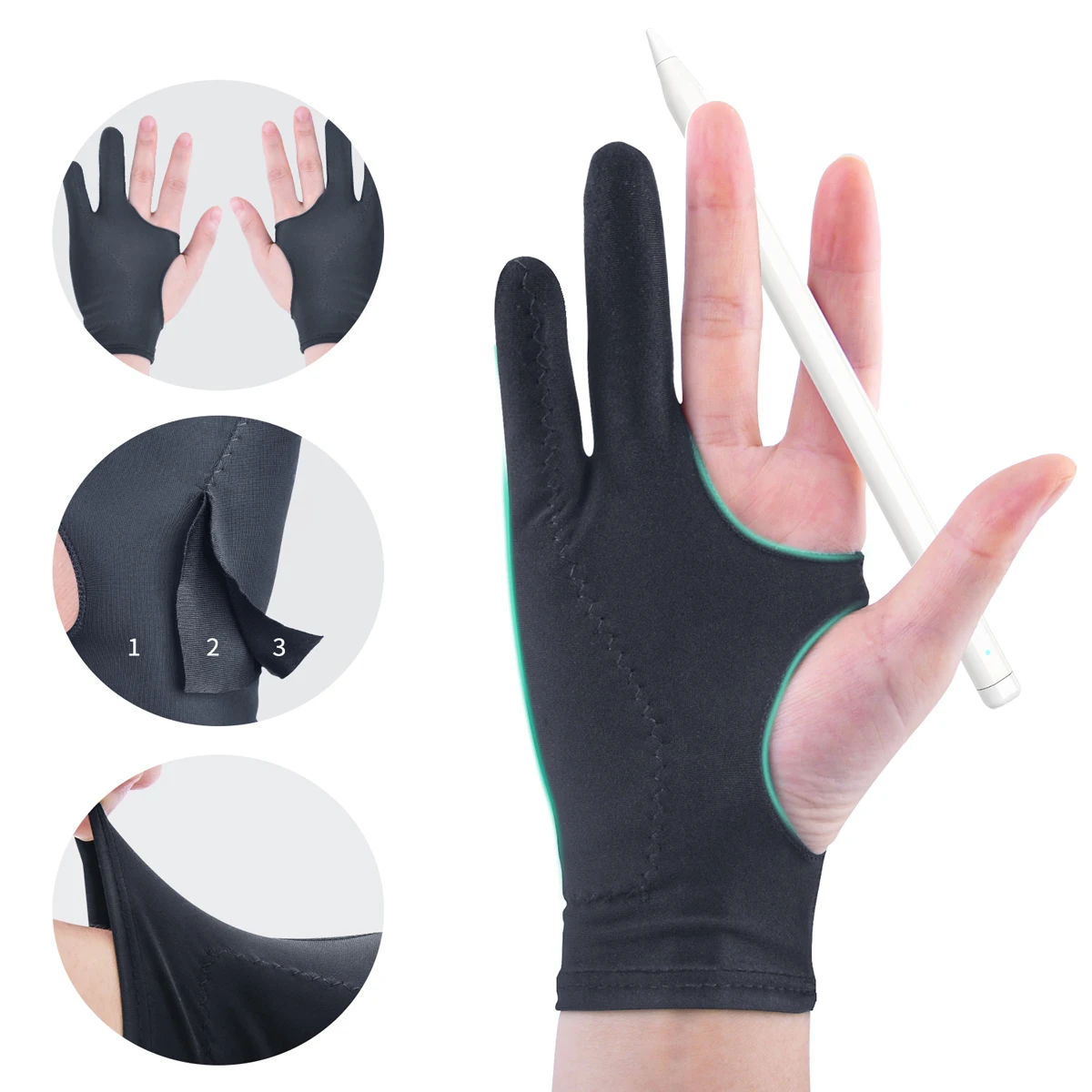 Two-Finger-Anti-Fouling-Glove-For-Tablet-Phone-Drawing-Write-Gloves-For ...