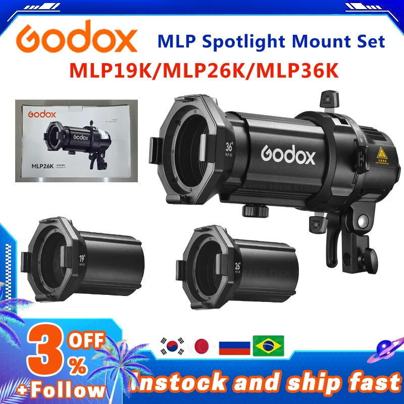 GODOX-MLP-Spotlight-Mount-Set-19-26-36-Lighting-Modifiers-Bowens-Mount ...