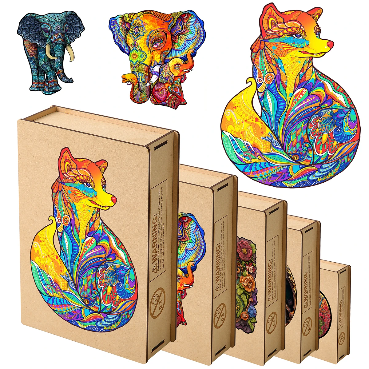 Jigsaw-Wooden-Puzzle-Interesting-Fox-Irregular-Wooden-Puzzle-Wood-Games ...