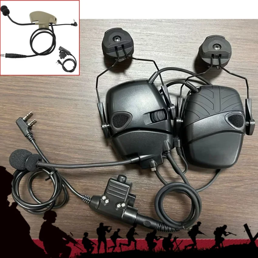 Electronic-Earmuff-and-External-Mic-Kit-for-ARC-Helmet-Rail-Hunting ...