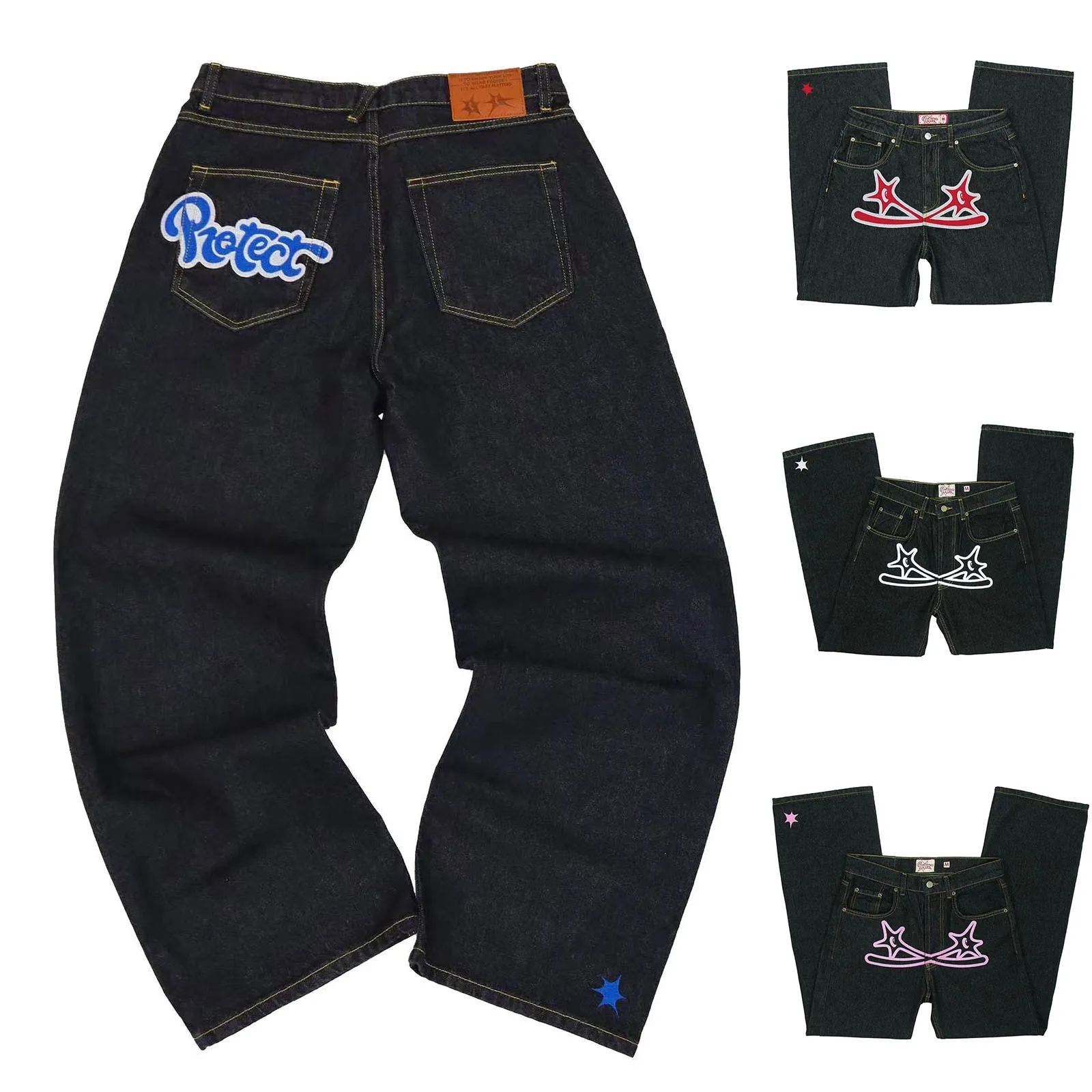 Pantaloni-Jeans-Y2K-da-uomo-Hip-Hop-Street-Jeans-a-gamba-dritta ...