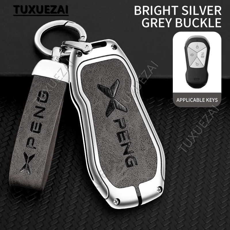 Zinc-alloy-leather-Car-Key-Cover-Case-For-Xpeng-Xiaopeng-B-4-buttons ...