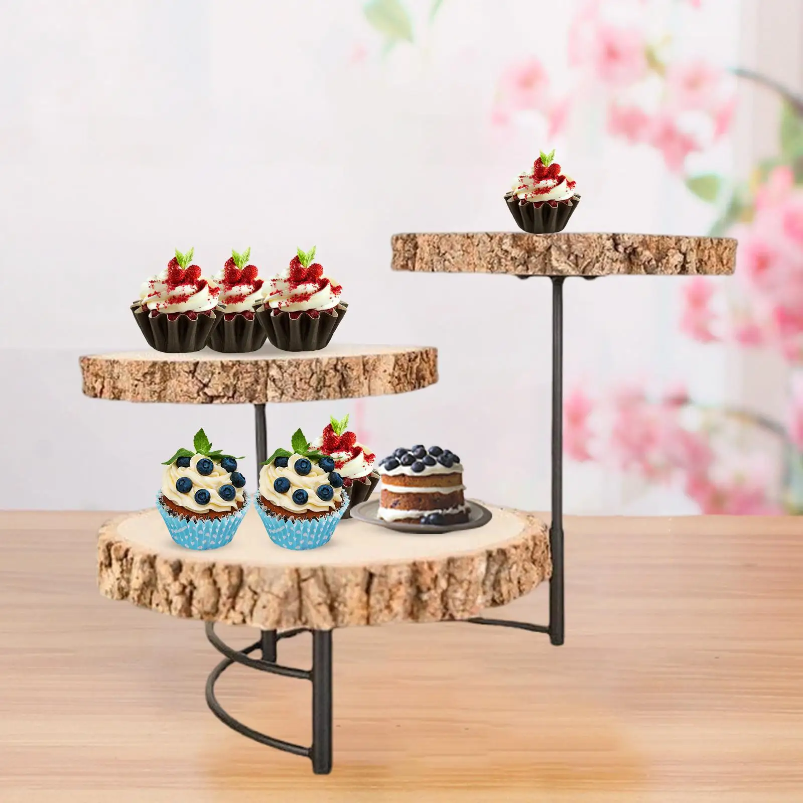 Wooden-Appetizer-Serving-Tray-3-Tier-Serving-Platter-Reusable-Cake ...