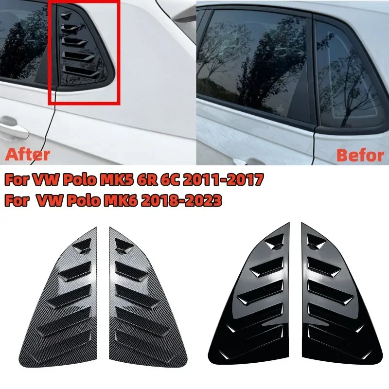 Glossy-Black-Carbon-Look-Car-Rear-Window-Shutter-Cover-Trim-For ...