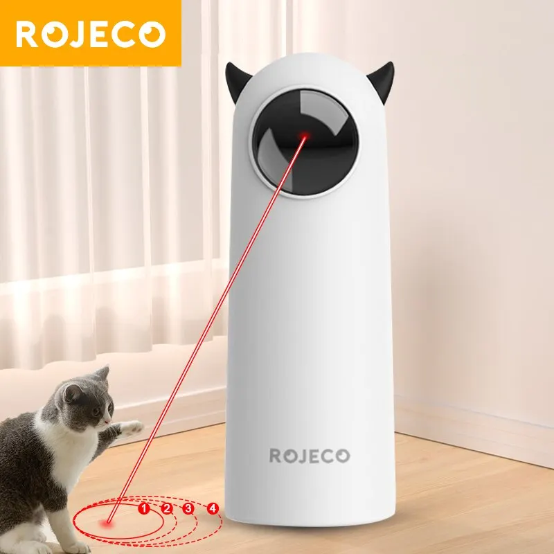 ROJECO Automatic Cat Toys Interactive Smart Teasing Pet LED Laser ...