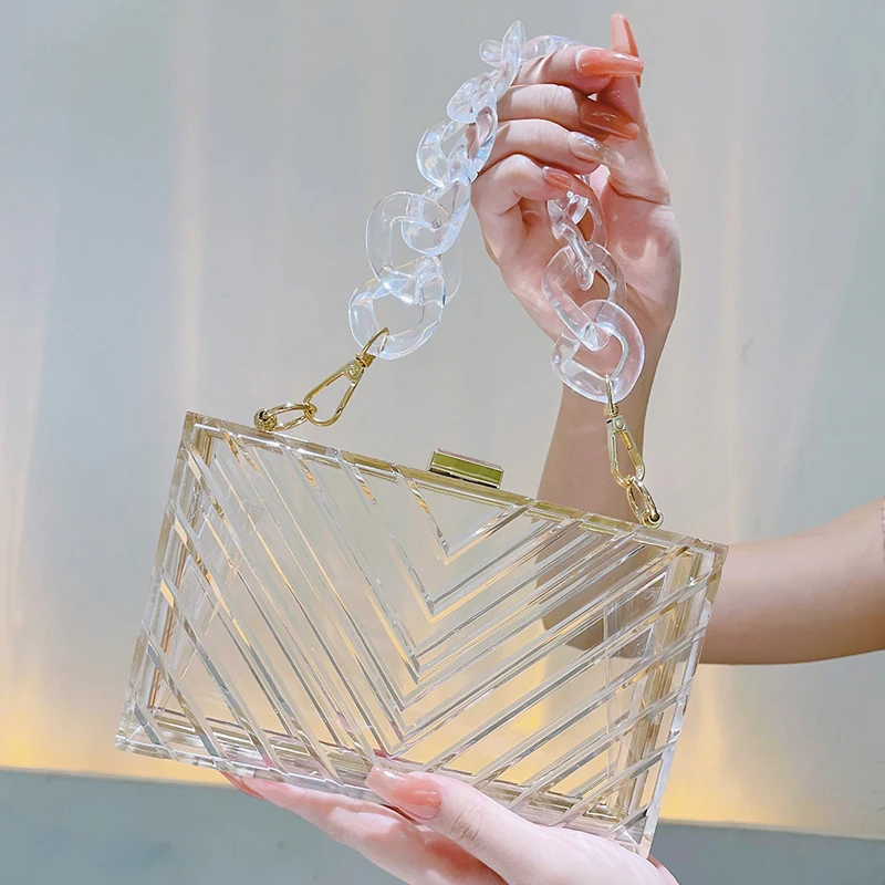 Clear-Acrylic-Box-Evening-Bag-Mini-Chain-Prom-Purse-Women-s-Square ...