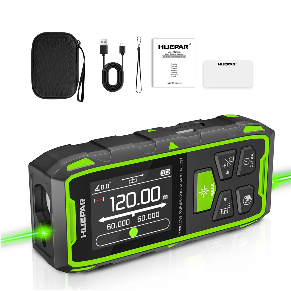 Huepar-Dual-Laser-Rangefinder-Green-Beam-Laser-Meter-120M-200M-Multiple ...