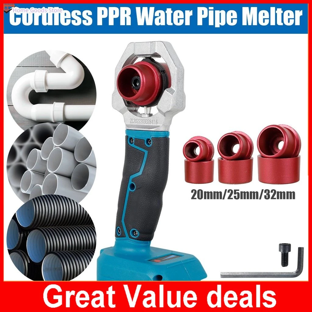 Cordless Hot Melt Machine Electric Fuser Ppr Water Pipe Melter Plastic Welding Repair Power ...