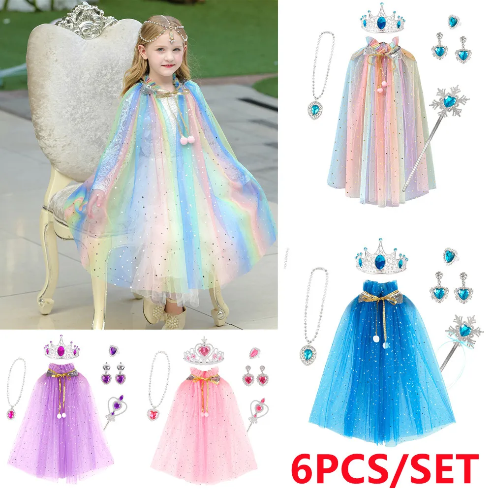 Girls-Princess-Cloak-Set-Dress-Up-Princess-Accessories-With-Jewelry ...