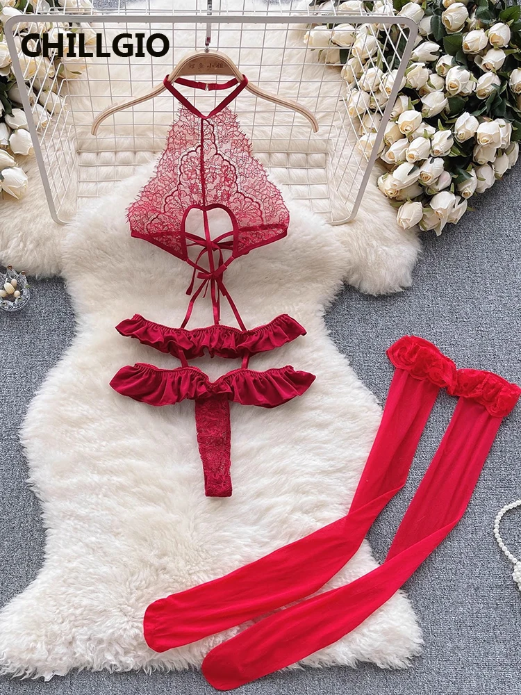 Chillgio-Frauen-sexy-Spitze-Bodys-Str-mpfe-transparente-Nachtw-sche-Anz-ge-hohle-Mode-Sommer ...