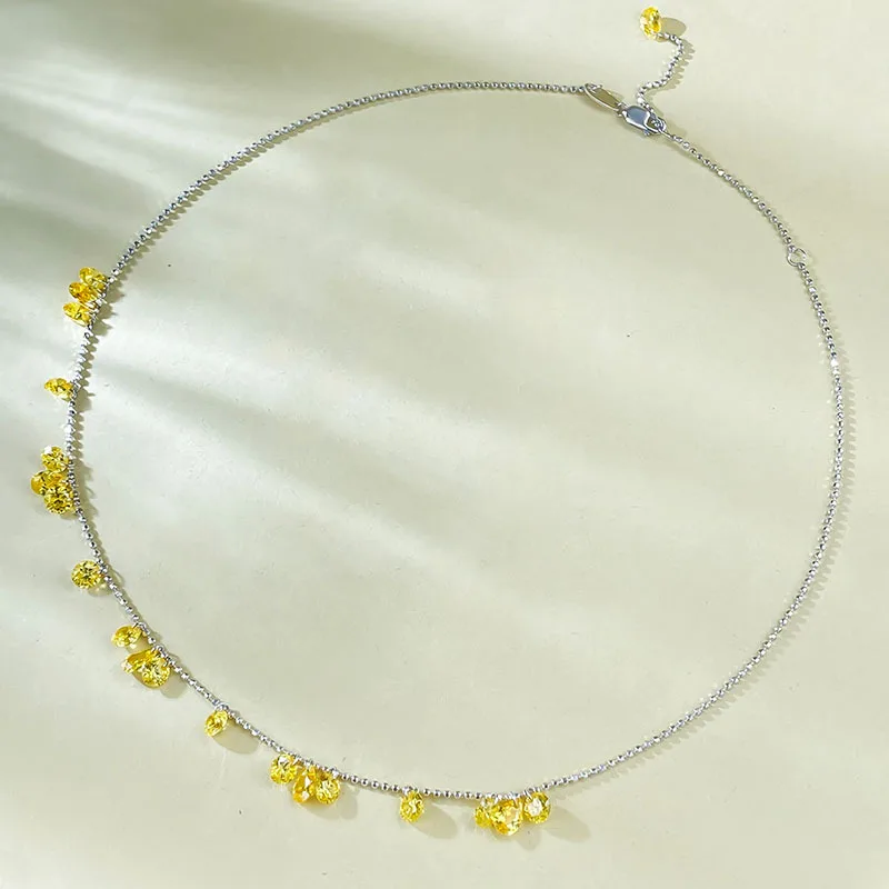 925-Silver-Full-Sky-Star-Yellow-Diamond-Necklace-Tears-Broken-Star ...