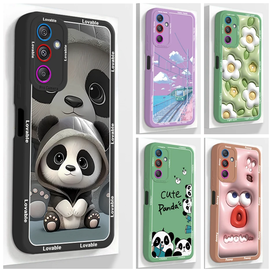 For-Samsung-M34-5G-Phone-Case-SM-M346B-Cute-Panda-Soft-Silicone-Back ...