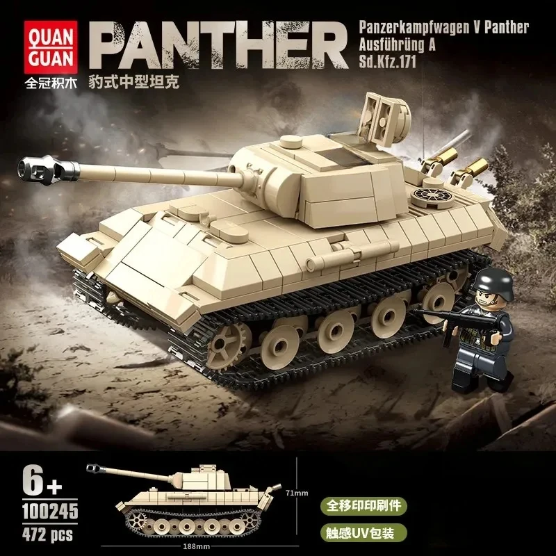 WW2-Military-Panzer-Panther-Medium-Tank-Panther-Building-Blocks-World ...