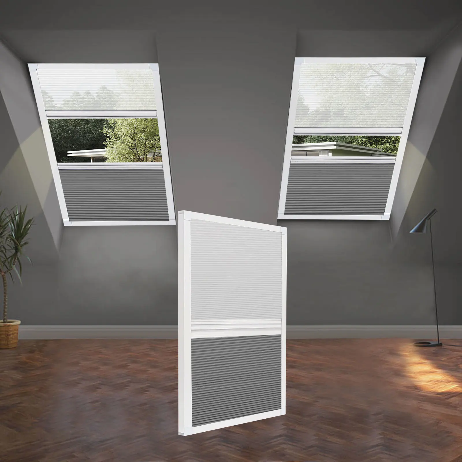 Day Night Skylight Shades Cordless Cellular Skylight Honeycomb Blinds ...