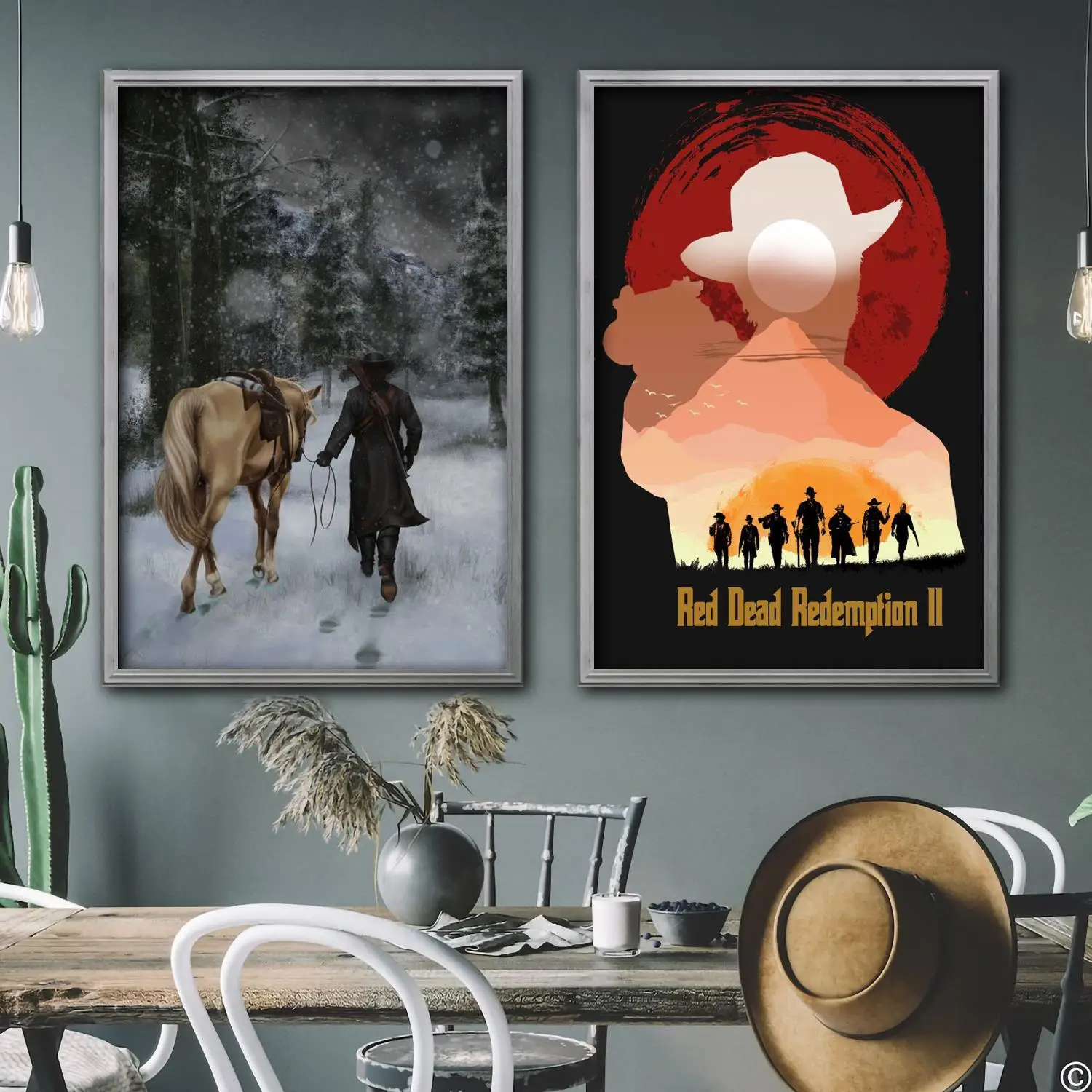 Red-Dead-Redemption-2-Video-Game-Decorative-Canvas-Posters-Room-Bar ...