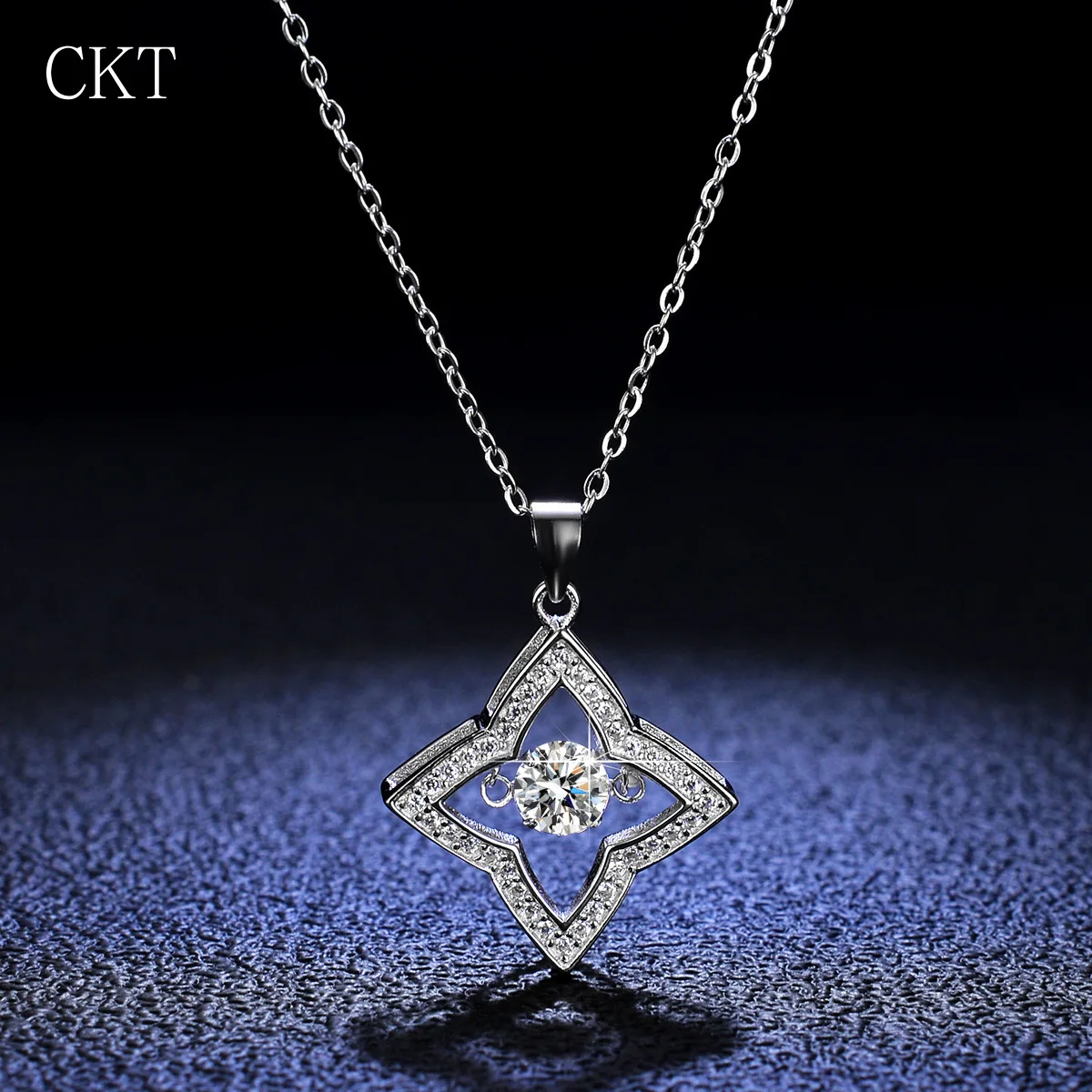 Luxury-White-Gold-Pendants-Moissanite-Diamond-Smart-Necklace-for-Women ...