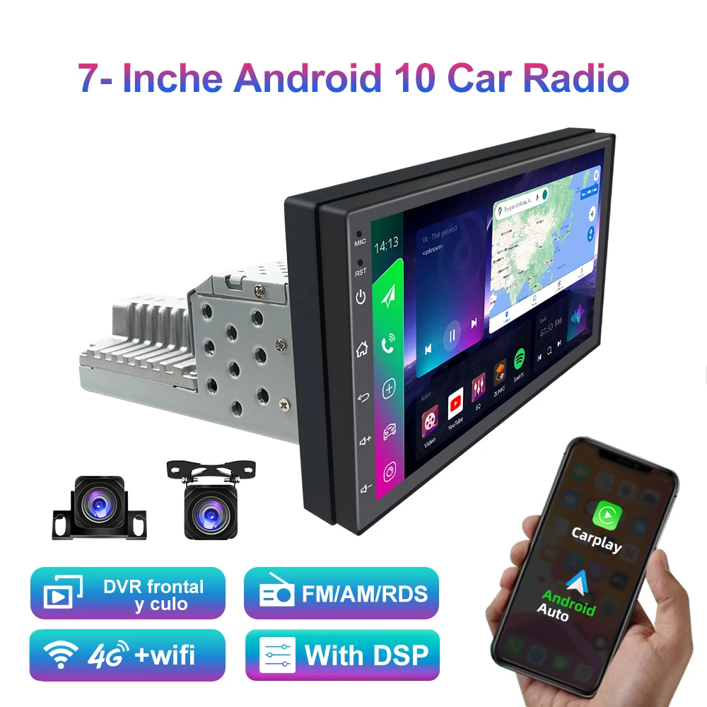 Universal 7 inch IPS Single 1DIN Apple Carplay/Auto Android 11 Car ...