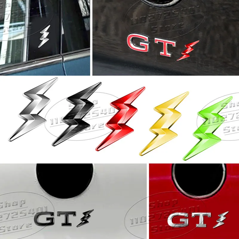 Creative-Car-3D-Chrome-Metal-GT-Lightning-Emblem-Sticker-For-VW-GTI ...