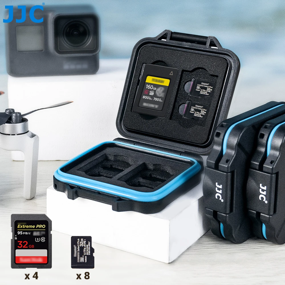 Jjc 12 slots de cartão sd à prova d' água caso micro titular do cartão sd microsd caso espuma ...