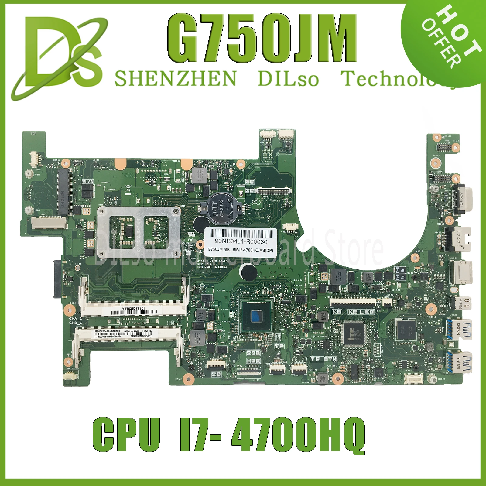 KEFU G750J Mainboard Para ASUS G750JYA G750JZ G750JW G750JX G750JM ...