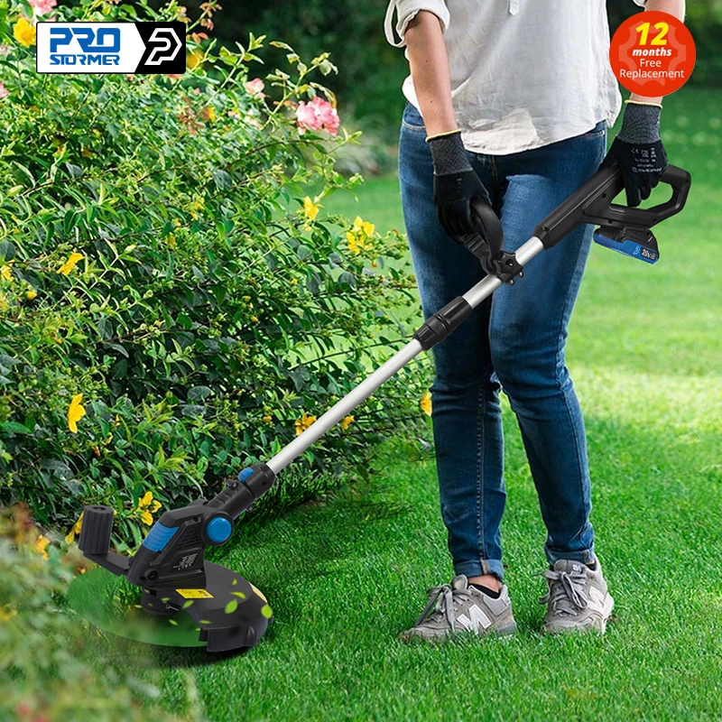 20v Electric Lawn Mower Li-ion Battery Cordless Grass Trimmer 12in Auto ...