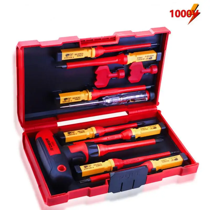 12pcs/box Insulated Screwdriver Set Voltage 1000v Precision Slotted Phillips Torx Bits For ...