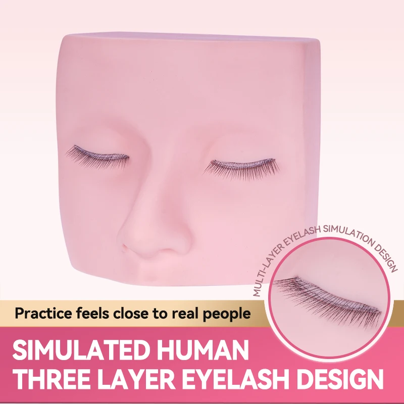 Three-layer-no-disassembly-Practice-Pink-Head-Mold-False-Lashes ...